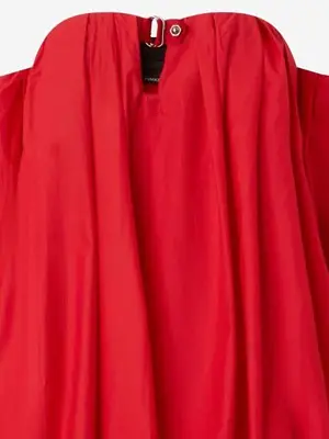 Pinko Off-shoulder Pleated Mini Dress - Red