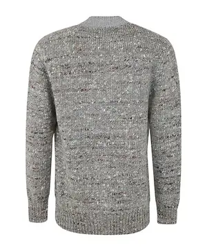 LARDINI Mélange Button-up Cardigan With Ribbed Trim - Gray