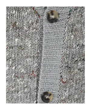 LARDINI Mélange Button-up Cardigan With Ribbed Trim - Gray