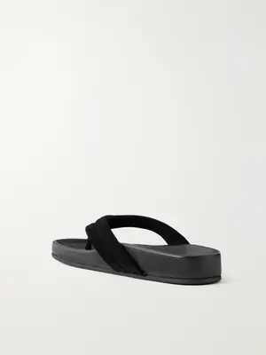 ST. AGNI Suede Platform Thong Sandals