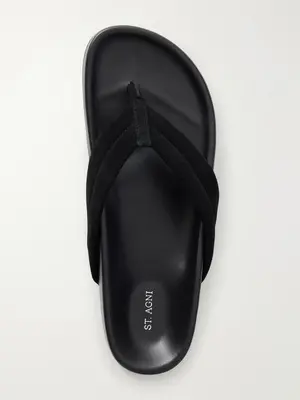 ST. AGNI Suede Platform Thong Sandals