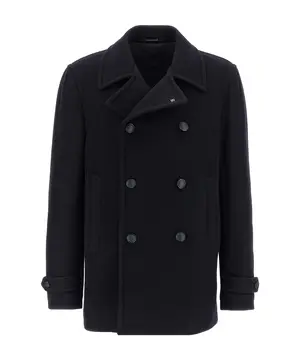 Tagliatore Monaco Double Breasted Coat - Blue