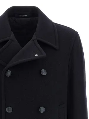 Tagliatore Monaco Double Breasted Coat - Blue