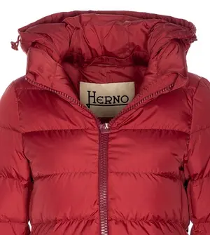 Herno Zip-up Hooded Down Jacket - Red