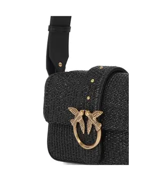 Pinko Love One Foldover Crossbody Bag - Black