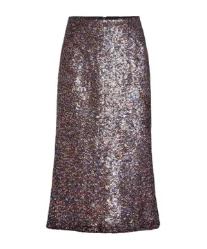 Dries Van Noten Sequined Midi Skirt With Logo Detail