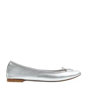 Repetto Ballerina Flats With Bow Detail - Silver