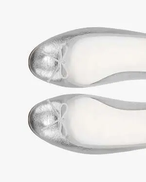 Repetto Ballerina Flats With Bow Detail - Silver