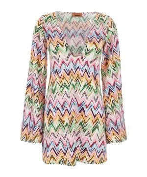 Missoni Long Sleeve All Over Zigzag Dress