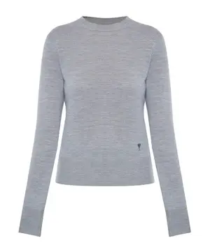 Ami Crew Neck Wool-silk Blend Sweater