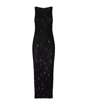 Pinko Sleeveless Round Neck Midi Dress With Back Logo