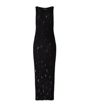 Pinko Sleeveless Round Neck Midi Dress With Back Logo