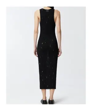 Pinko Sleeveless Round Neck Midi Dress With Back Logo