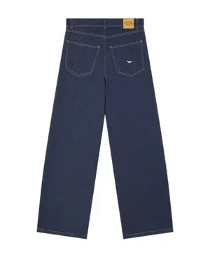 Maison Kitsuné Wide-leg Jeans With Embroidered Logo