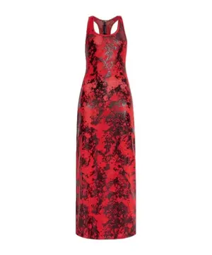DIESEL® X Savage X Fenty Metallic Effect Maxi Dress - Red