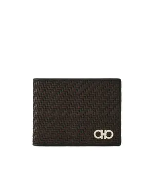 FERRAGAMO Woven Wallet - Testa Di Moro/black