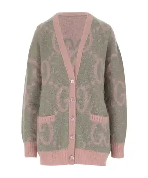 Gucci Reversible Gg Jacquard Cardigan - Gray