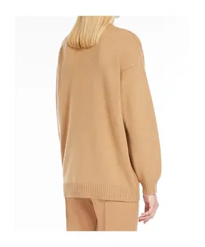 Max Mara Crewneck Jumper With Textured Embroidery - Camel