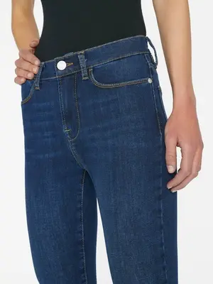FRAME High-rise Belted Zip Up Jeans