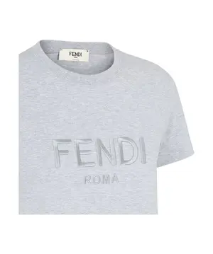 Fendi Logo Embroidered Crewneck T-shirt