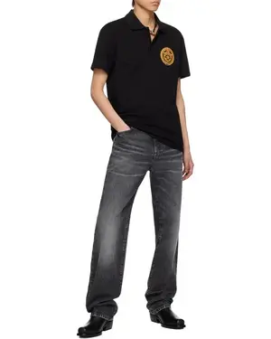 Versace Medusa-printed Short-sleeved Polo Shirt