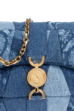 Versace Quilted Denim Shoulder Bag