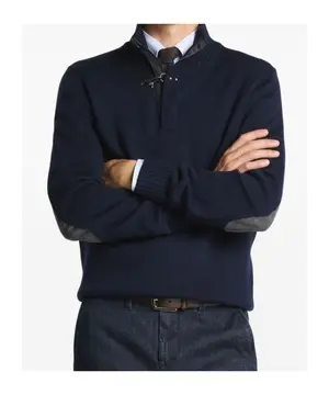 FAY Hook-closure Mock Neck Jumper