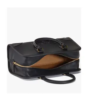 Mcm Medium Logo Embossed Aren Boston Bag
