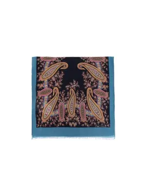Etro Paisley Printed Raw Edge Scarf