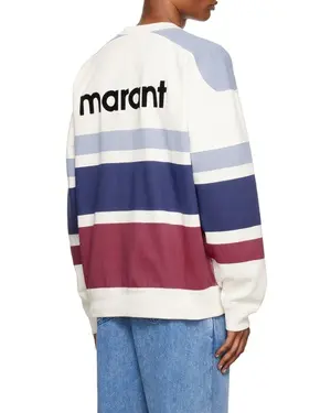 Isabel Marant Étoile Logo Printed Striped Sweatshirt - Blue