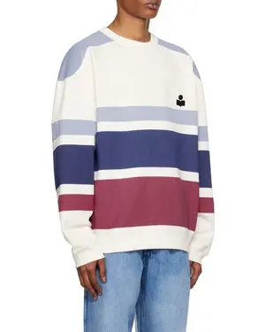 Isabel Marant Étoile Logo Printed Striped Sweatshirt - Blue