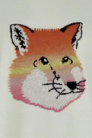 Maison Kitsuné Fox Head Intarsia Knit Jumper - Gray