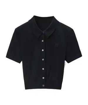 Alexander Wang Logo Patch Knitted Polo Shirt