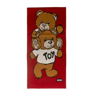 Moschino Teddy Bear Pattern Scarf - Red