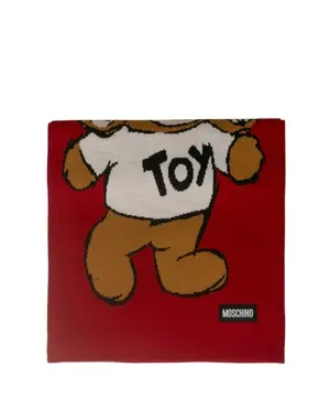 Moschino Teddy Bear Pattern Scarf - Red