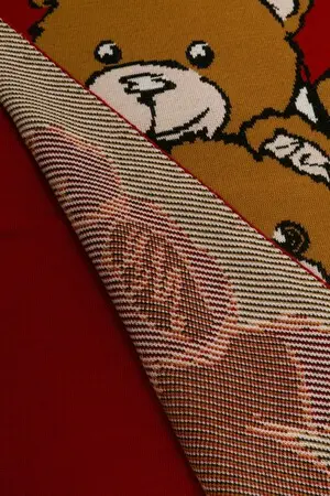 Moschino Teddy Bear Pattern Scarf - Red