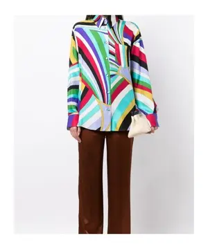 Emilio Pucci Graphic Print Silk Shirt