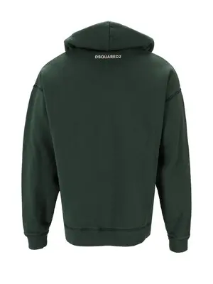 Dsquared2 Logo Printed Drawstring Hoodie - Green