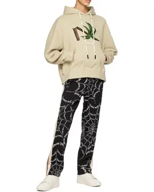 Palm Angels Palm Embroidered Drawstring Hoodie - Nude