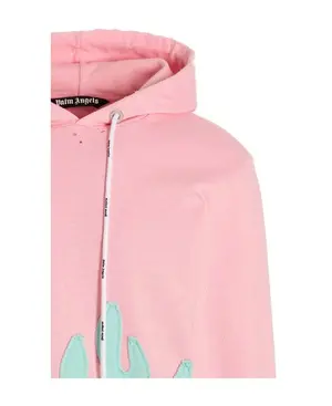 Palm Angels Layered Flames Long-sleeved Hoodie