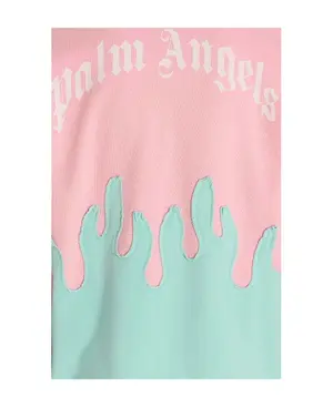 Palm Angels Layered Flames Long-sleeved Hoodie