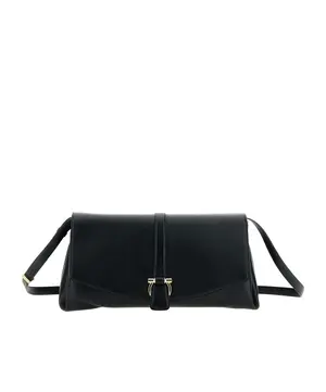 FERRAGAMO Logo Buckle Shoulder Bag - Black