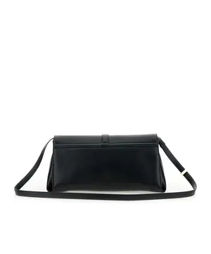 FERRAGAMO Logo Buckle Shoulder Bag - Black