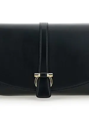 FERRAGAMO Logo Buckle Shoulder Bag - Black