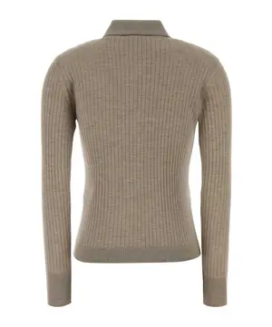 Max Mara Ribbed Knit Polo Shirt
