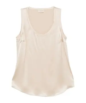 Brunello Cucinelli Sleeveless Scoop Neck Top - Beige