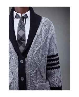 Thom Browne 4-bar Stripe" Shawl Collar Cardigan