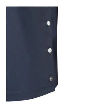 Herno Round Neck Short Sleeve T-shirt With Side Press-stud Detailing - Blue