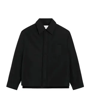 AMI Paris Padded Snap-front Jacket - Black