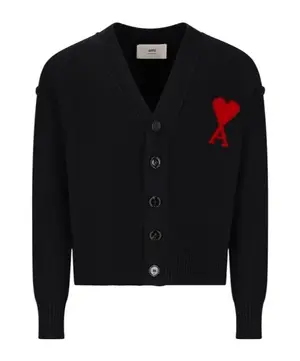 AMI Paris De Coeur V-neck Cardigan